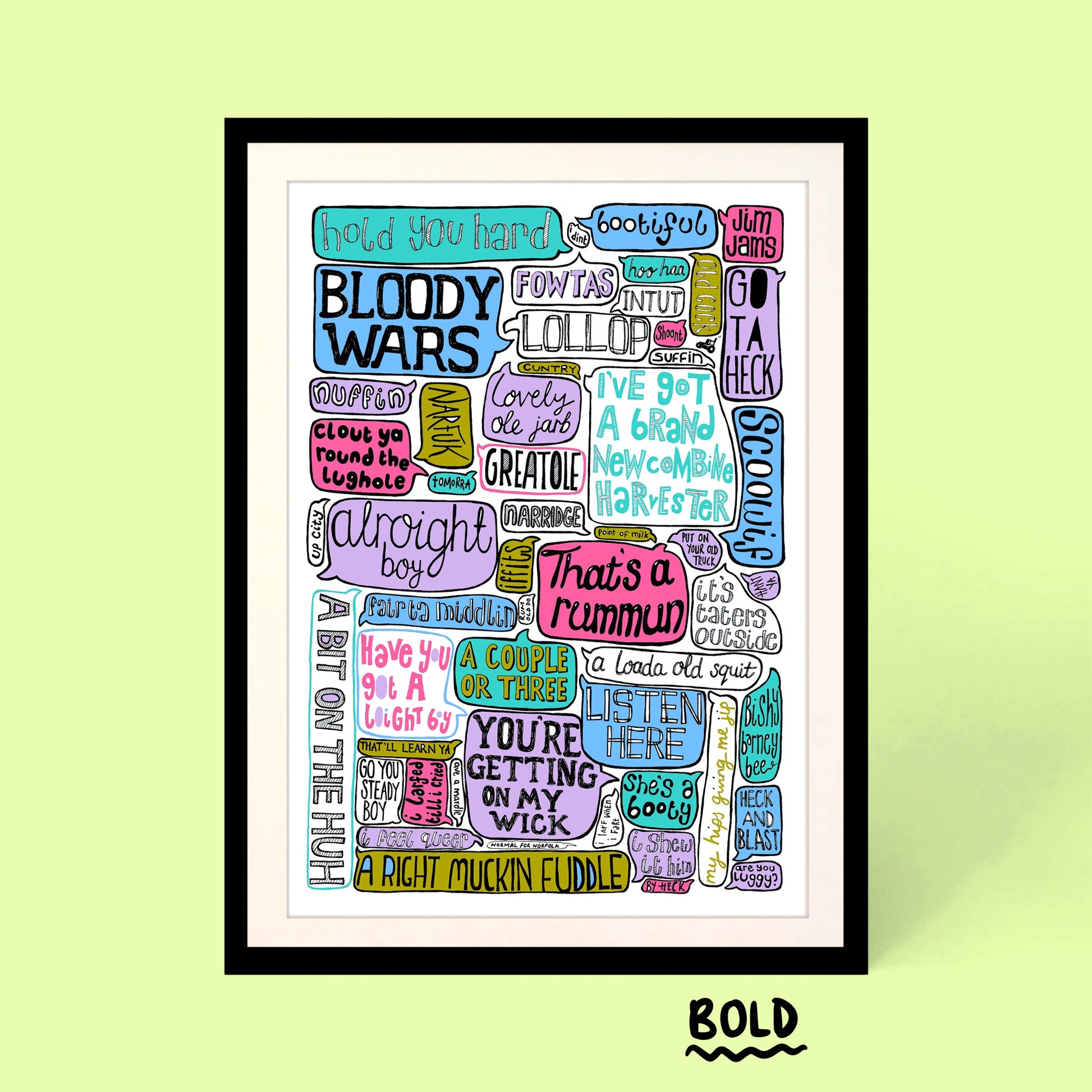 NORFOLK SAYINGS PRINT – Cor Blimey